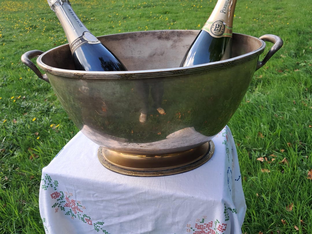 Vintage Magnum Oval Champagne Cooler - Silver Plated - Very Good ...