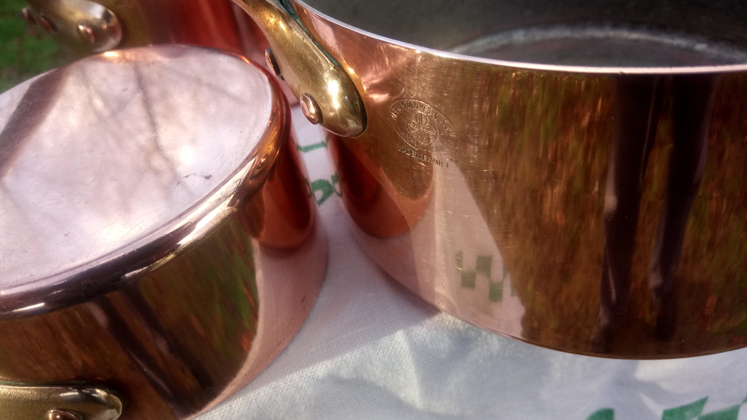 Set of Four Copper Pans Art Et Cuisine METAUX OUVRES VESOUL Made in ...