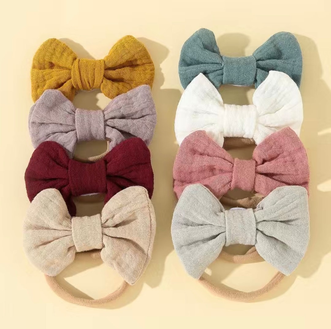 8 Baby Bow Headbands - Etsy