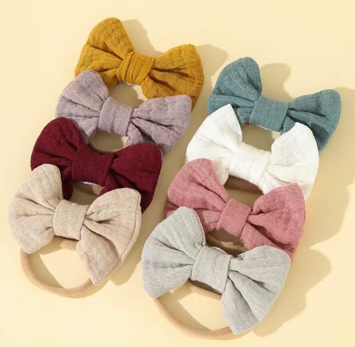 8 Baby Bow Headbands - Etsy