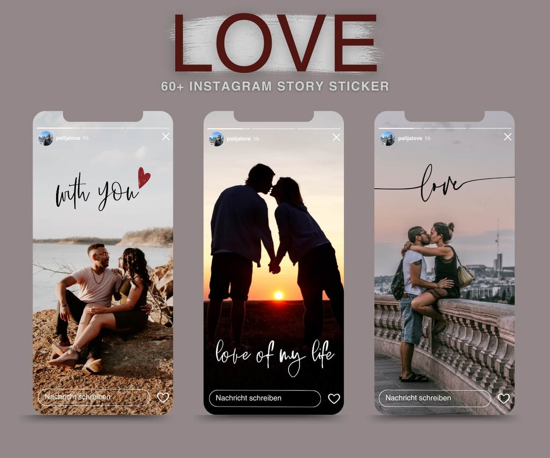 LOVE | 60+ Instagram Story Stickers Love | Couple | Relationship | Pair ...