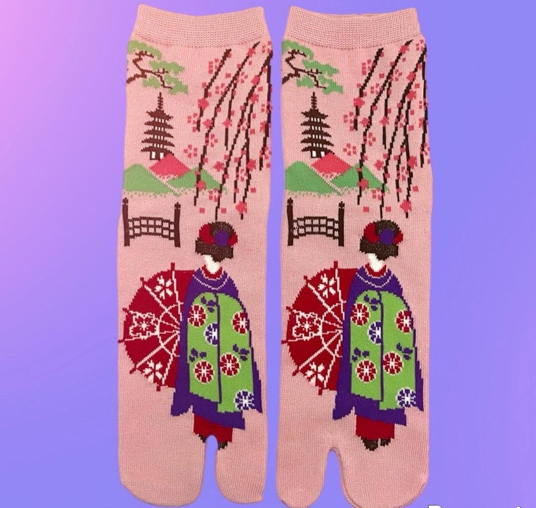 Kimono Tabi Socks: Japanese Split-toe Design, Made in Japan - Etsy