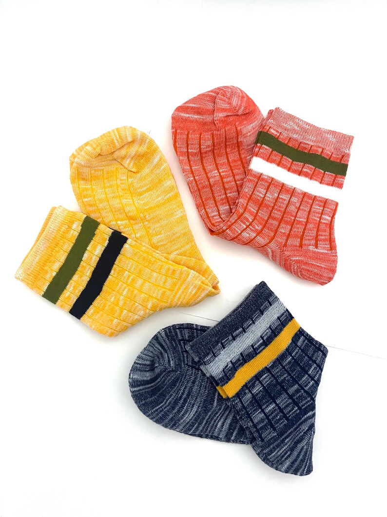 Set of 3 Unisex Vintage Style Crew Socks -crew Men Socks - Mens Crew ...