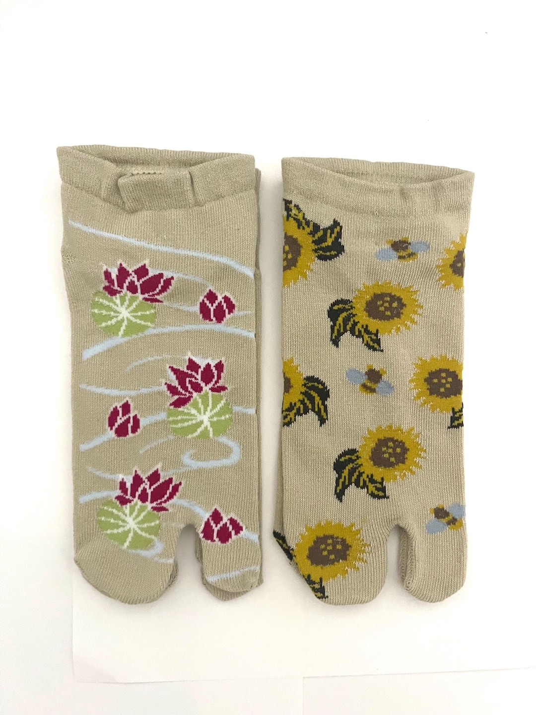 Sunflower Tabi Socks: Japanese Split-toe Cotton Blend - Etsy