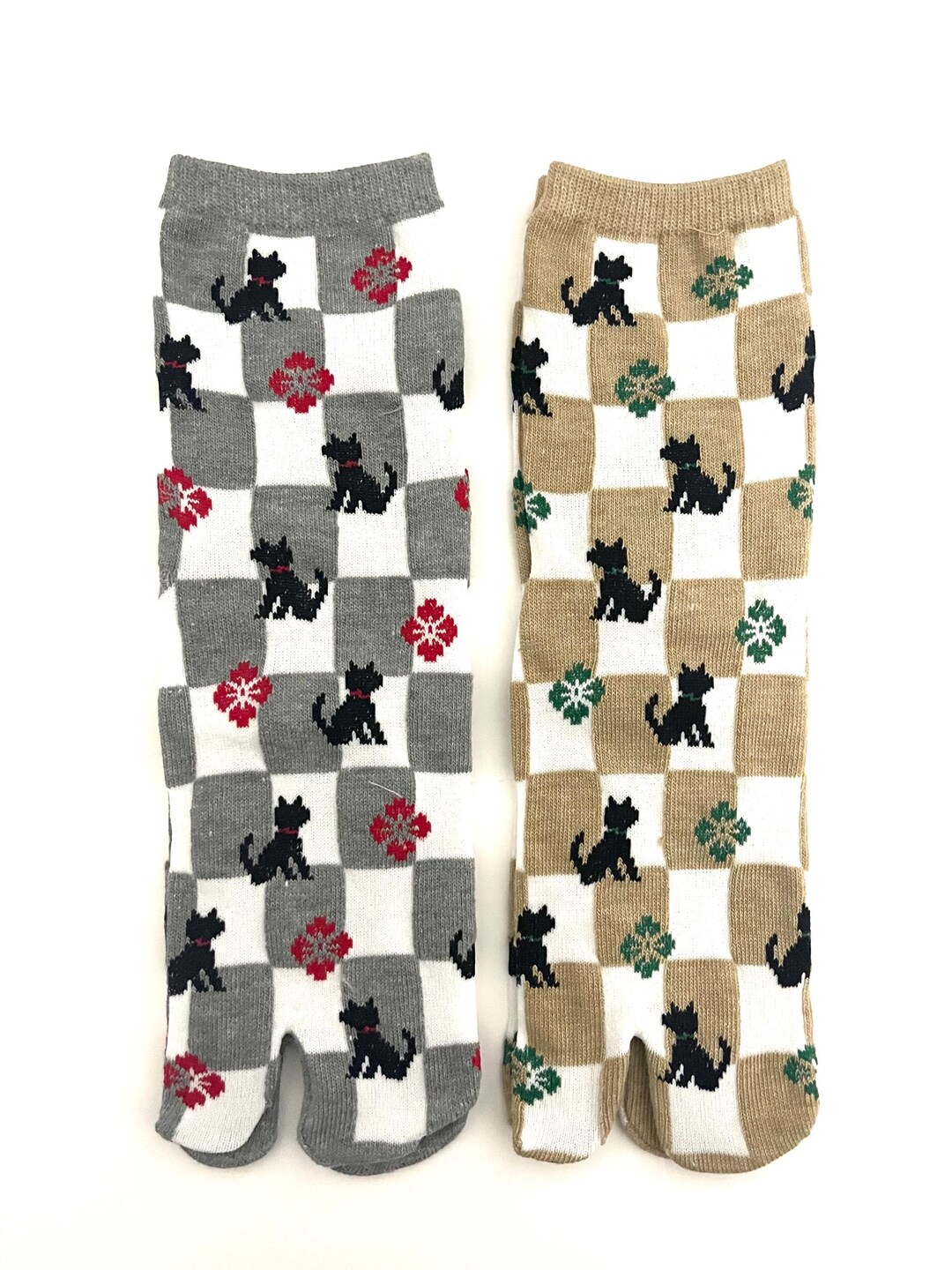 Checkered Neko Cat Tabi Socks - Japanese Split Toe Socks - Made in ...