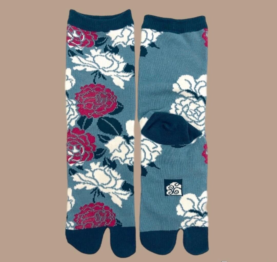 Japanese Peony Tabi Socks: Split-toe Cotton Blend Socks - Etsy
