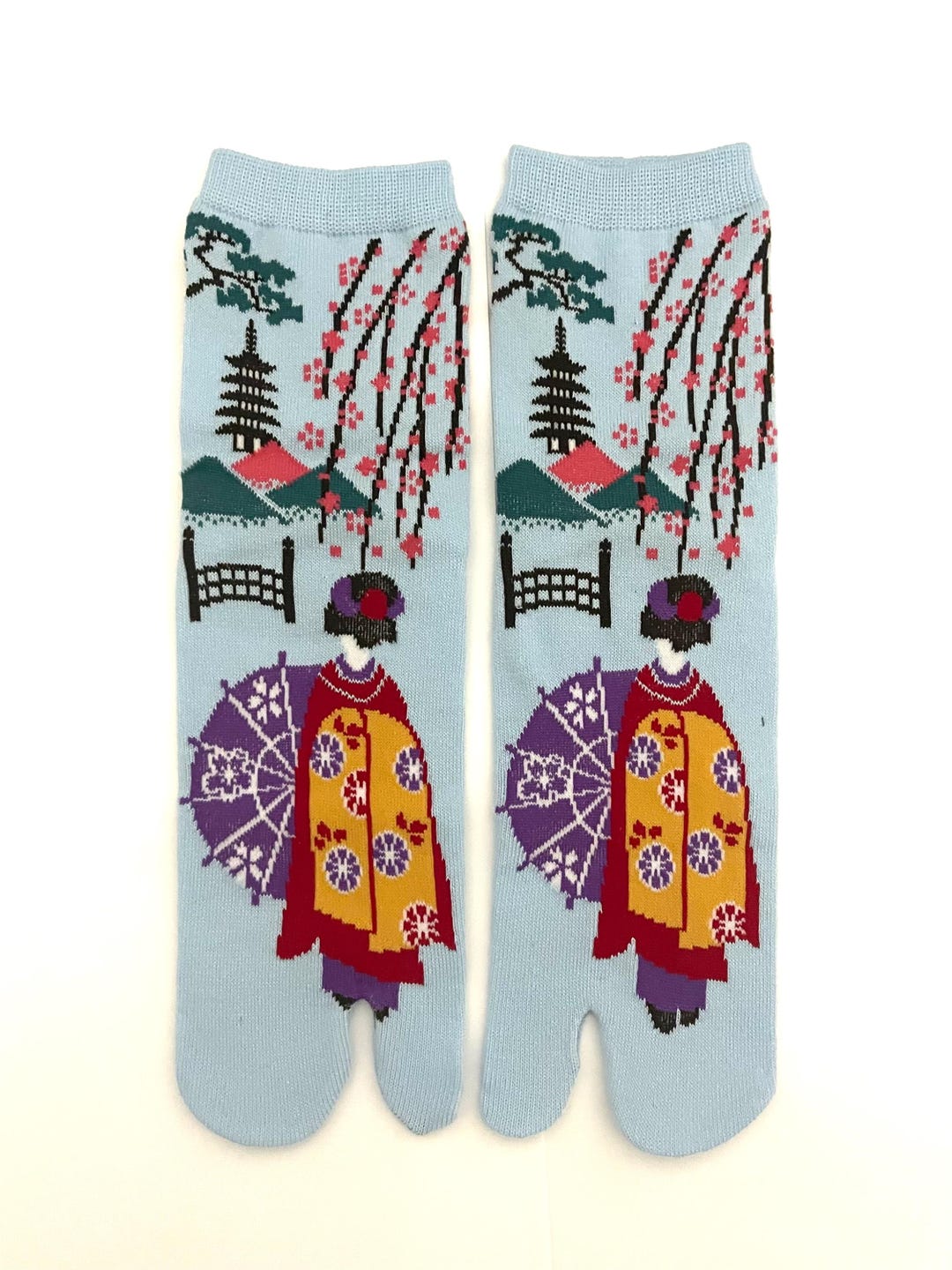 Kimono Umbrella Tabi Crew Women Socks - Kimono Tabi Socks - Japanese ...