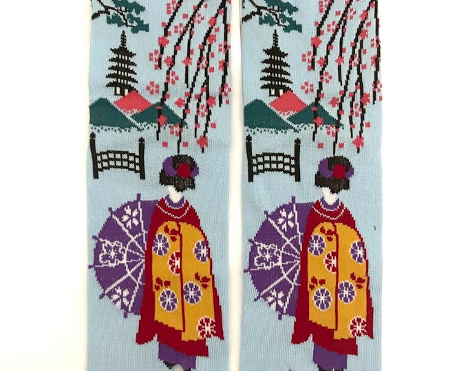 Kimono Umbrella Tabi Crew Women Socks - Kimono Tabi Socks - Japanese ...