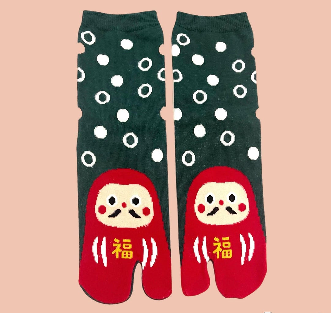 Daruma Tabi Socks: Japanese Good Luck Split Toe Socks - Etsy