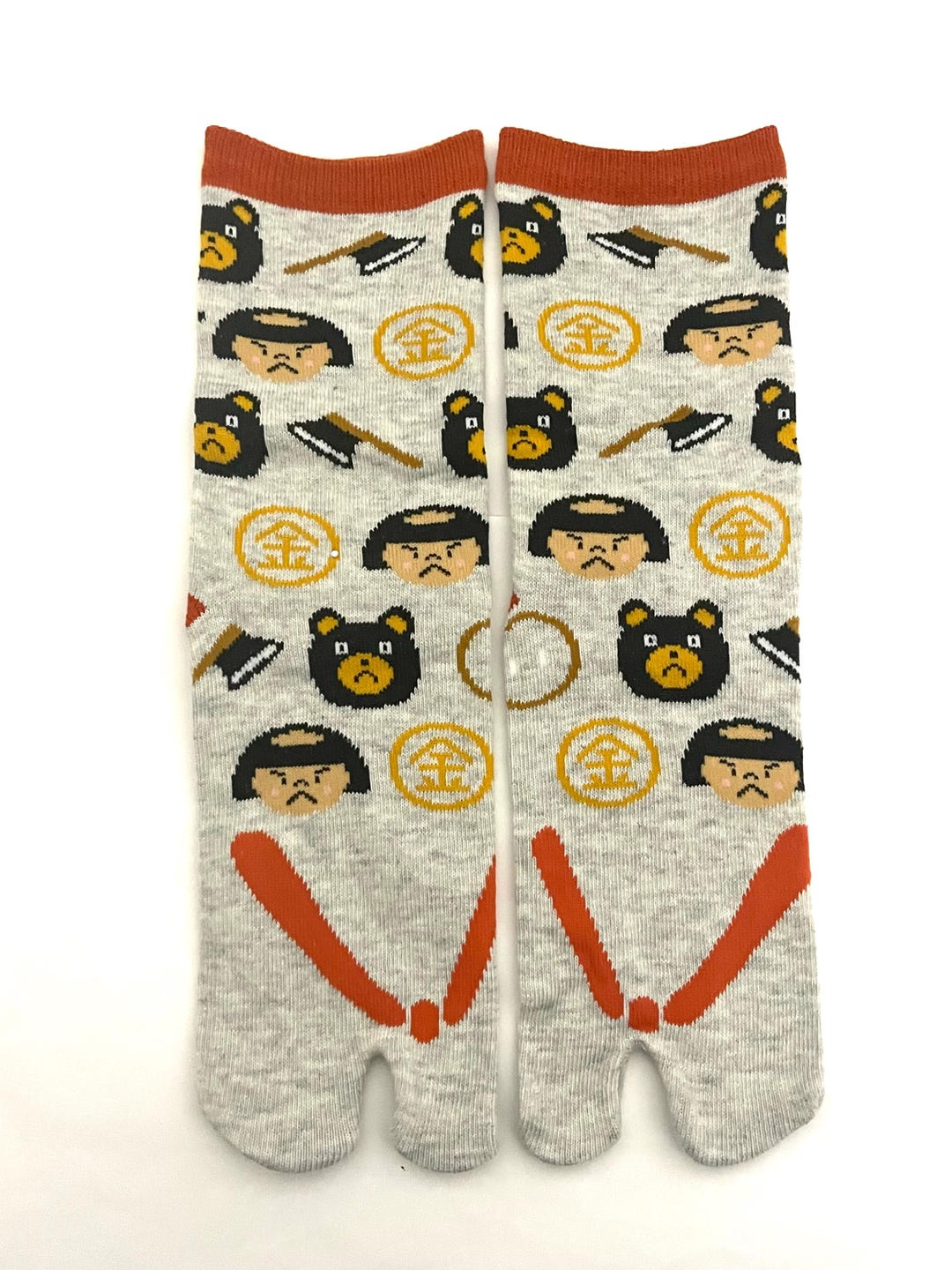 Mens Japanese Kintaro Golden Boy Tabi Socks - Kintaro Japanese Crew Women Men Tabi Socks - Split ...