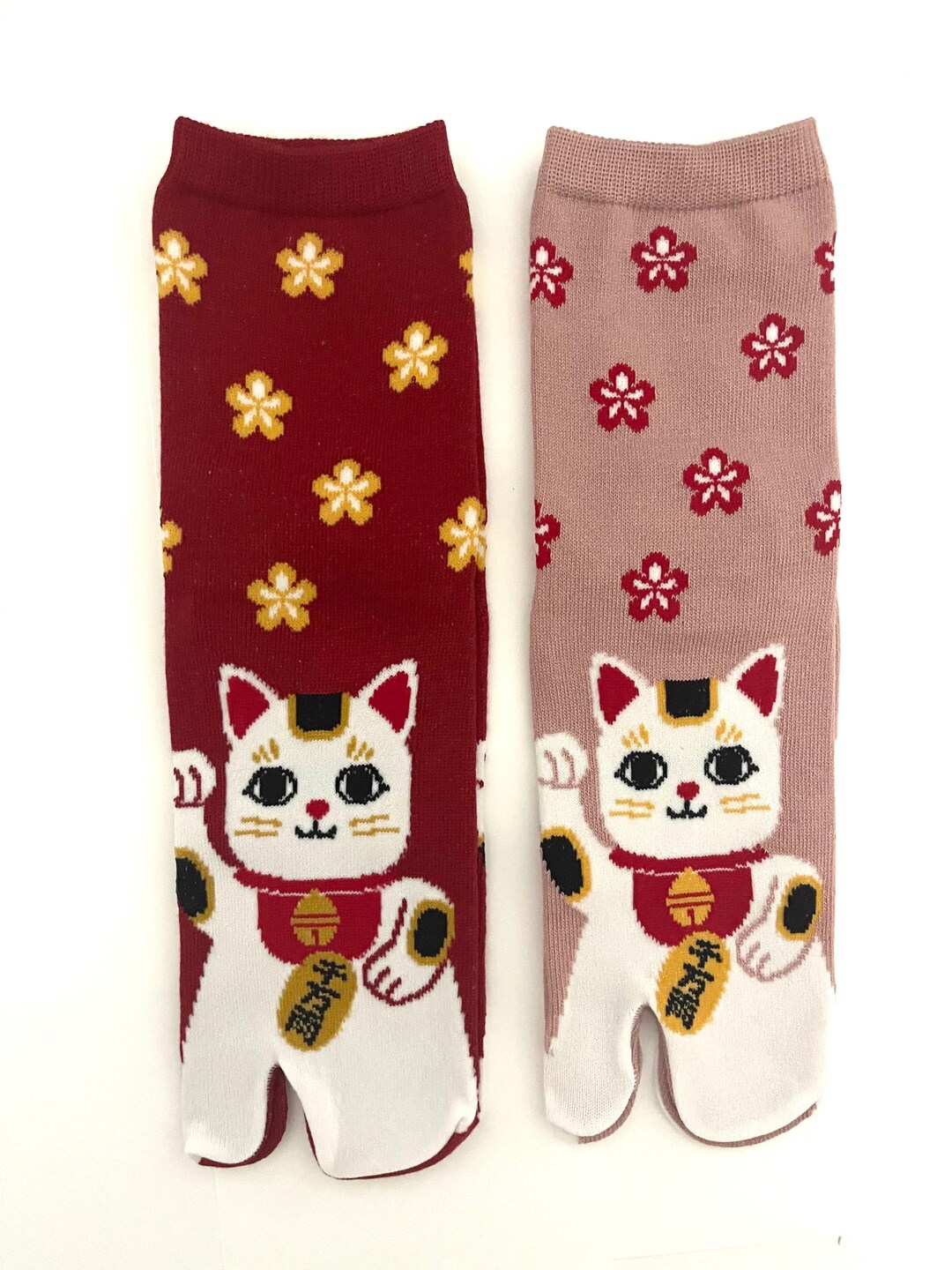 Japanese Lucky Cat Tabi Socks: Women's Split Toe Socks - Etsy