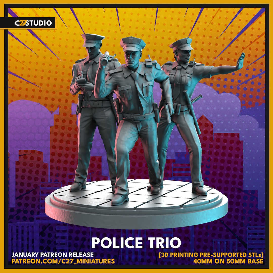 Police Trio / Police / Crisis Protocol / Proxy / Comic / Dnd / C27 / 3D ...
