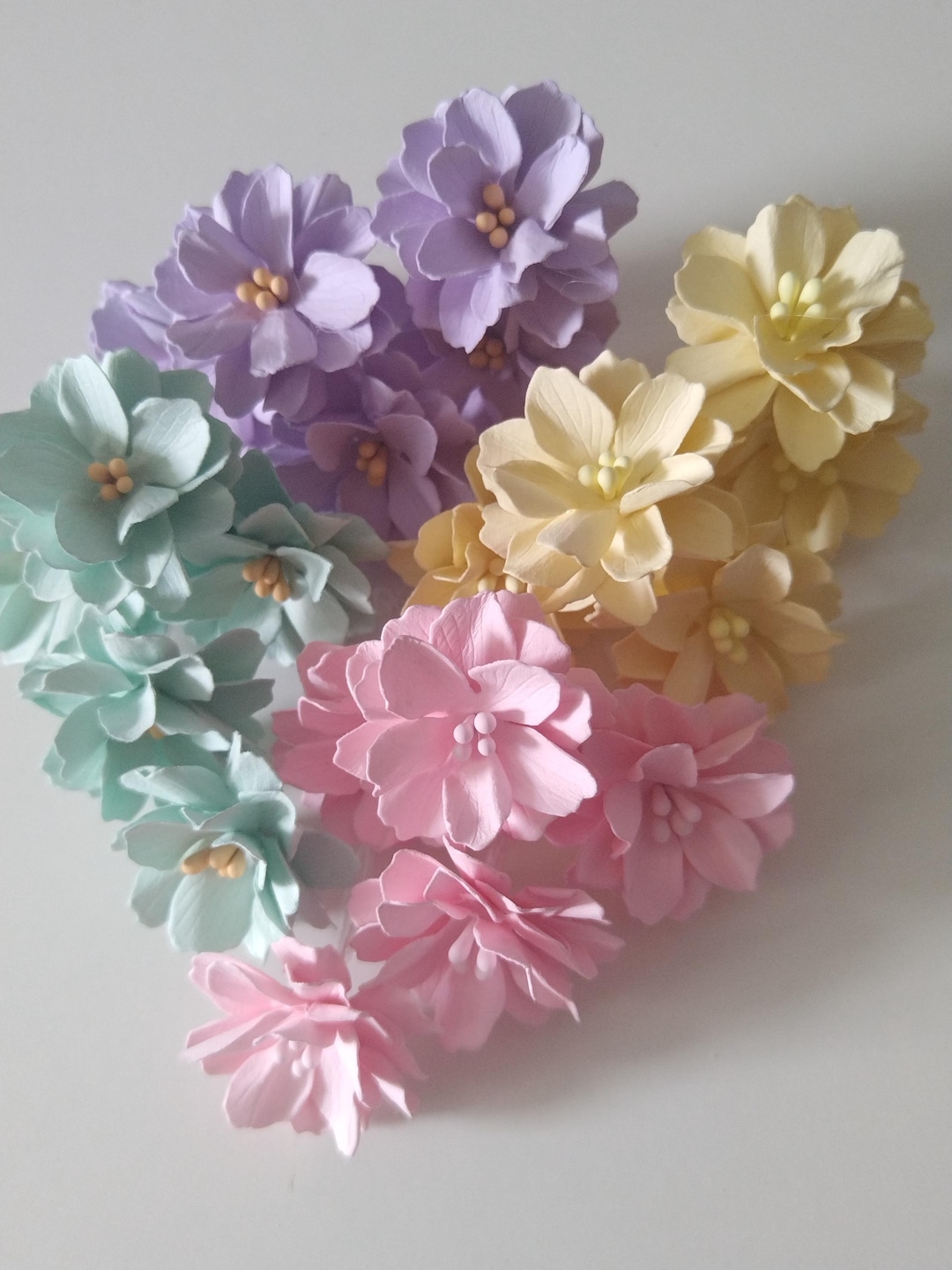 Crispy Flowers /paper Flowers / Paper Embellishments - Etsy