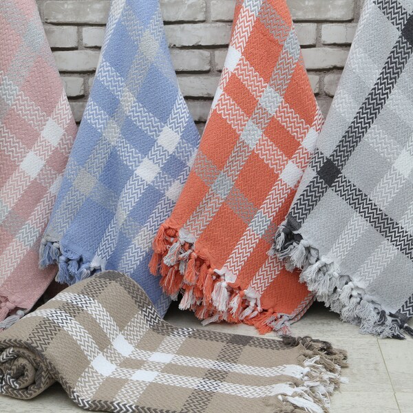 Plaid Bed Throw - Etsy