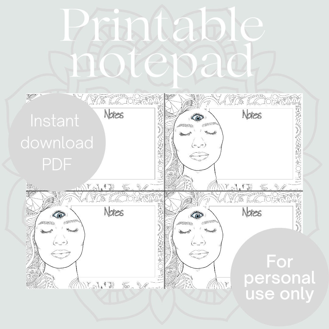 Colorable Notepad Four per Sheet - Etsy