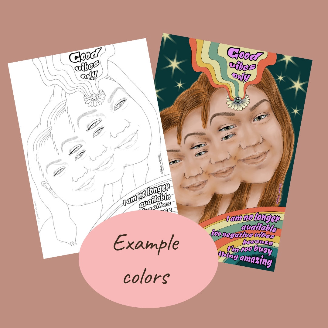Good Vibes Only Coloring Page - Etsy