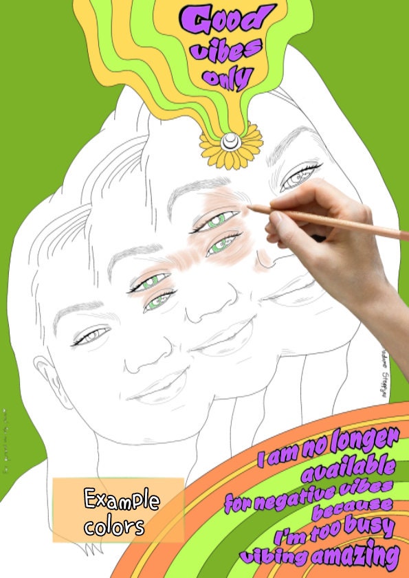 Good Vibes Only Coloring Page - Etsy