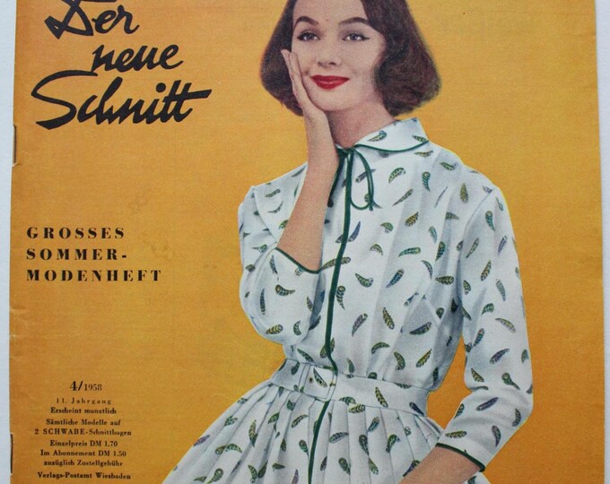 The New Cut 4 /1958 Pattern Sheet and Key Fashion Magazine Patterns ...