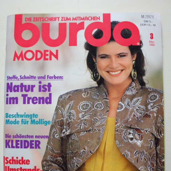 Magazine Burda 1990 - Etsy