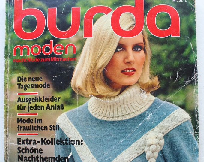 Burda Moden 10/ 1977 Instructions, Cutting Sheets, Fashion Magazine ...