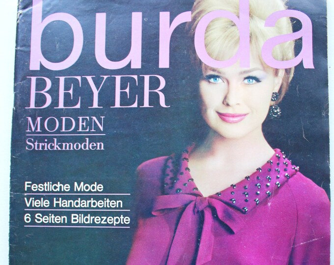 Burda Moden 11/ 1963 Instructions, Cutting Sheets, Fashion Magazine, Fashion Booklet, Sewing ...