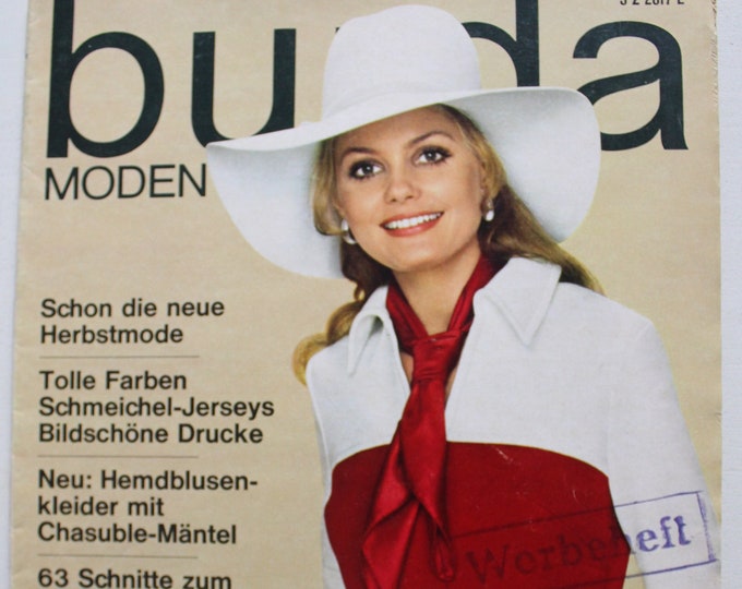 Burda Moden 8/ 1969 Instructions, Cutting Sheets, Fashion Magazine, Fashion Magazine, Sewing ...