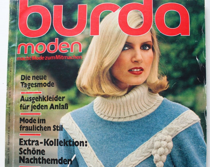 Burda Moden 10/ 1977 Instructions, Cutting Sheets, Fashion Magazine, Fashion Booklet, Sewing ...