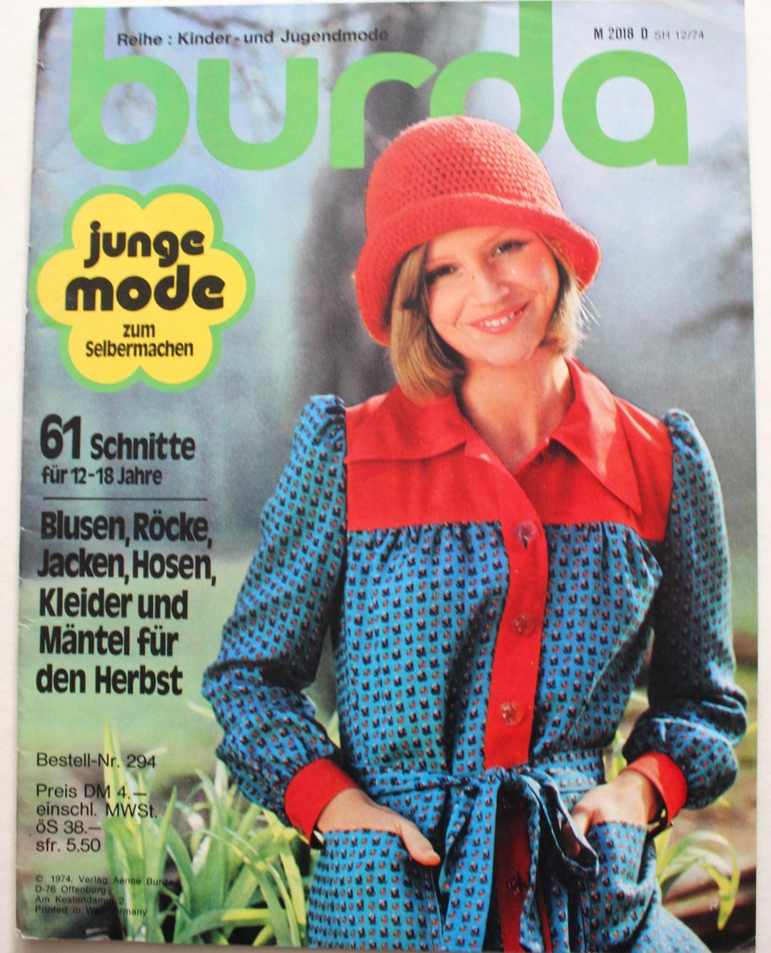 Burda Junge Mode 1974 Instructions Pattern Sheets Fashion Magazine Patterns Fashion Magazine ...