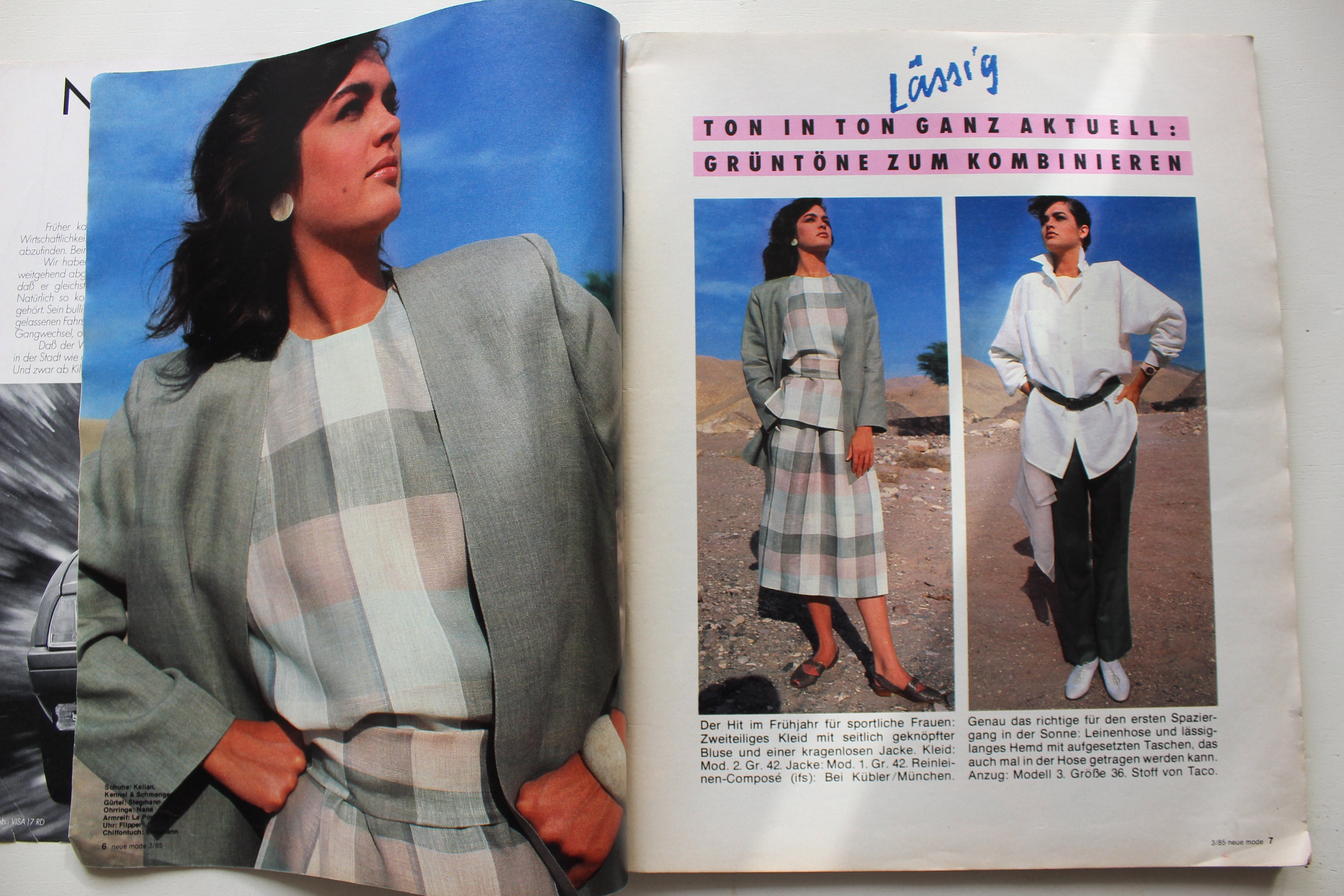 Neue Mode 3/ 1985 Work Supplement, Cutting Sheet, Fashion Magazine ...