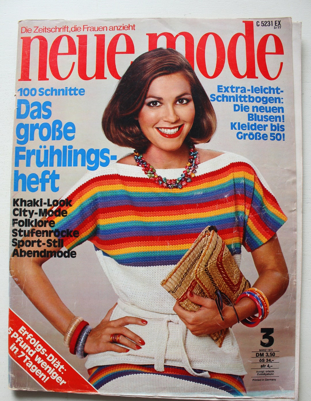 Neue Mode 3/ 1977 Work Supplement, Cutting Sheet, Fashion Magazine ...