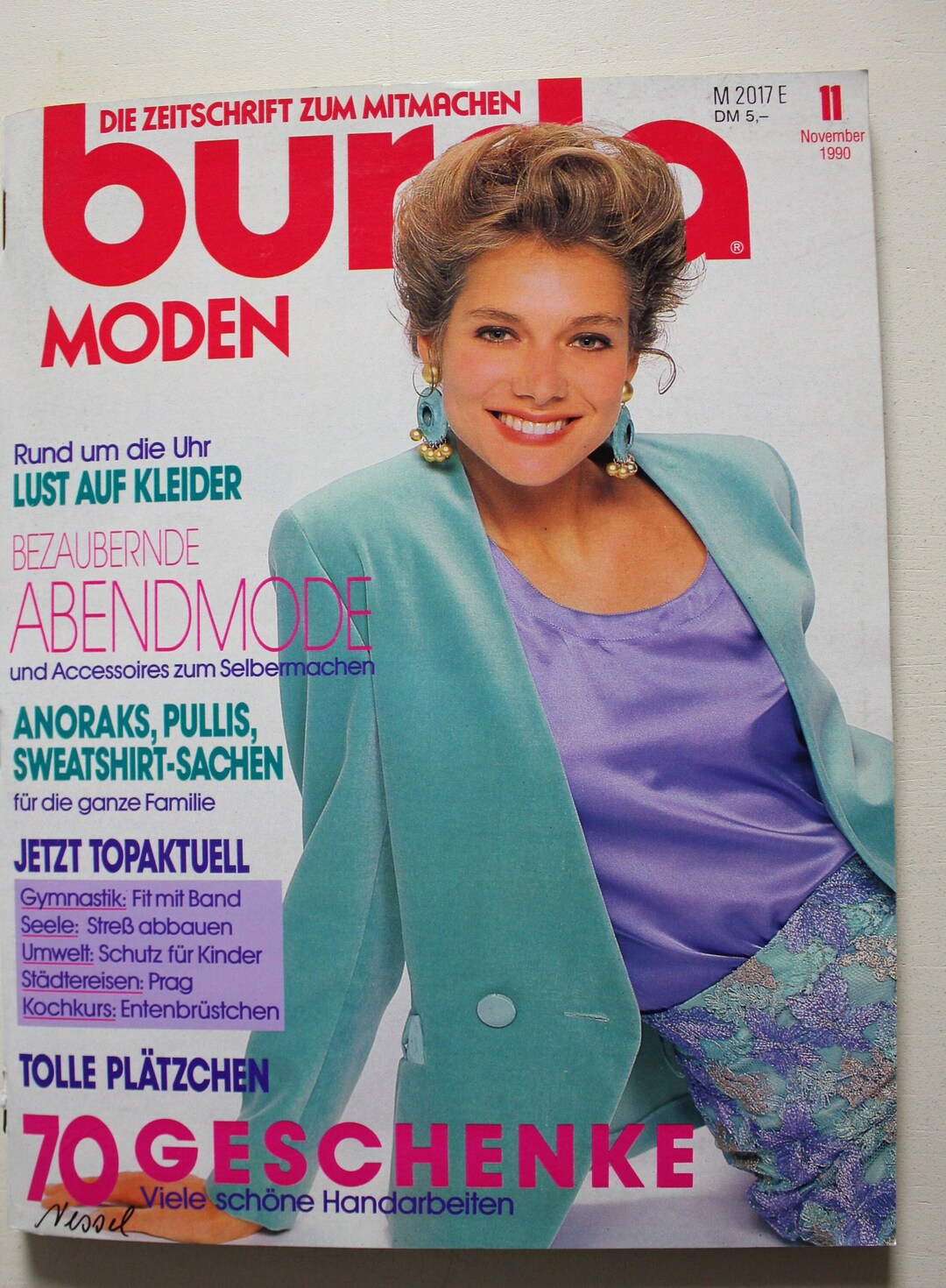 Burda Moden 11/ 1990 Instructions, Cutting Sheets, Fashion Magazine, Fashion Magazine, Sewing ...