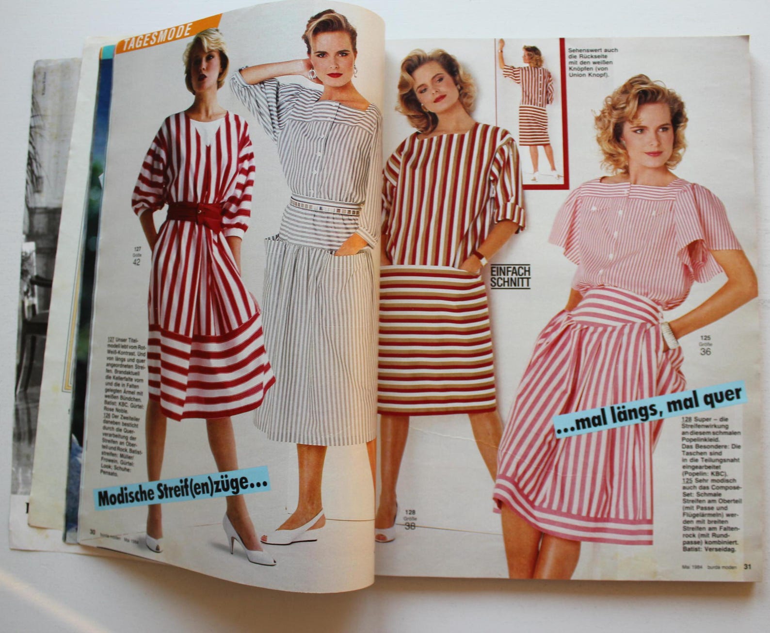 Burda Moden 5/ 1984 Instructions, Pattern Sheets Fashion Magazine Retro ...