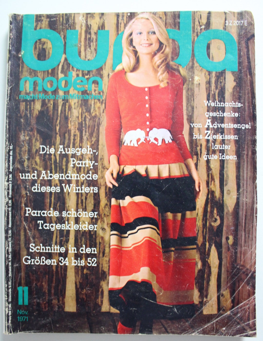 Burda Moden 11/ 1971 Instructions, Cutting Sheets, Fashion Magazine, Fashion Booklet, Sewing ...