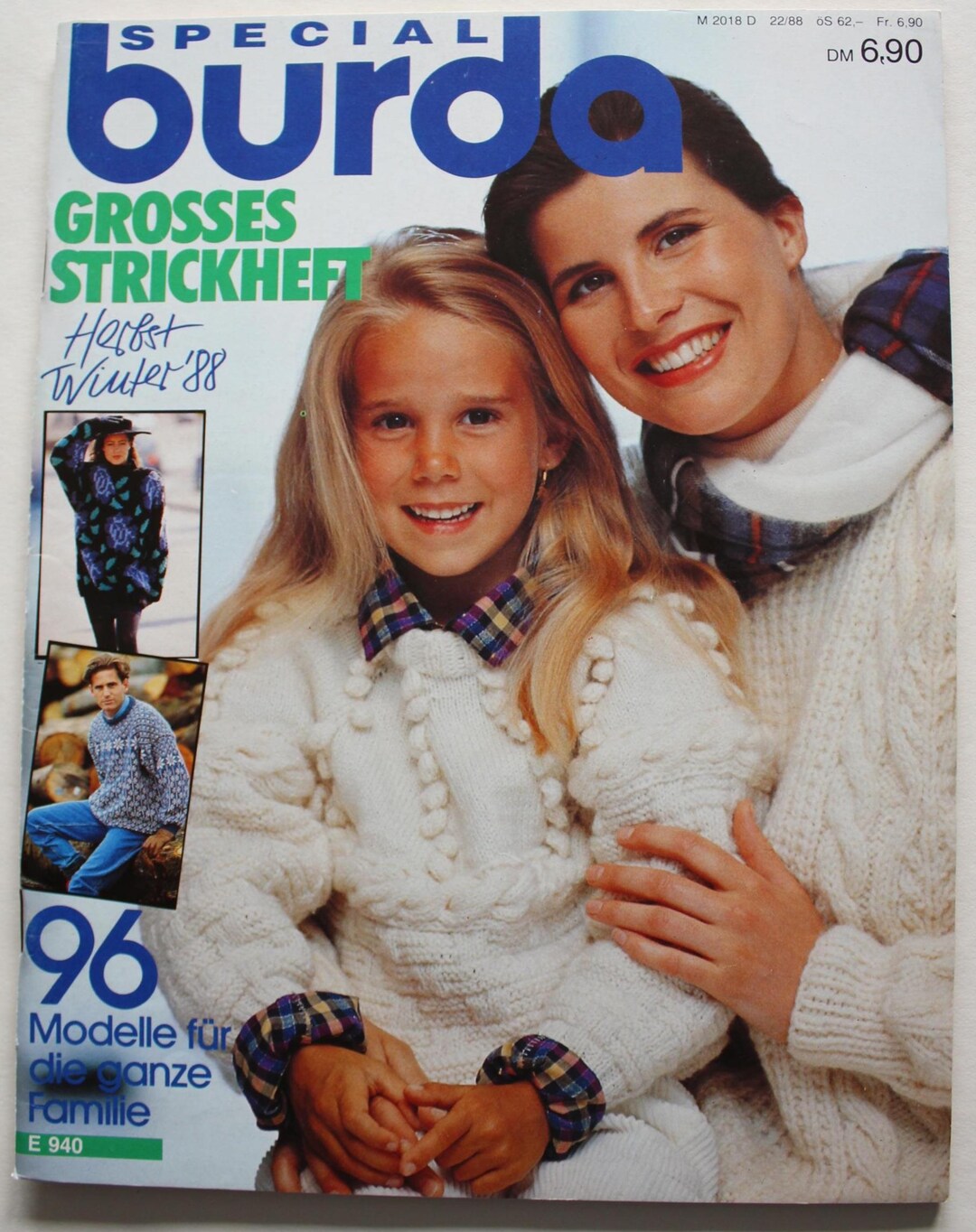 Vintage Burda Magazine, Large Knitting Booklet, 1988, Knitting ...