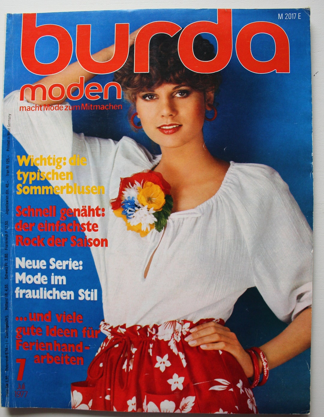 Burda Moden 7/ 1977 Instructions, Cutting Sheet, Fashion Magazine, Fashion Magazine, Sewing ...