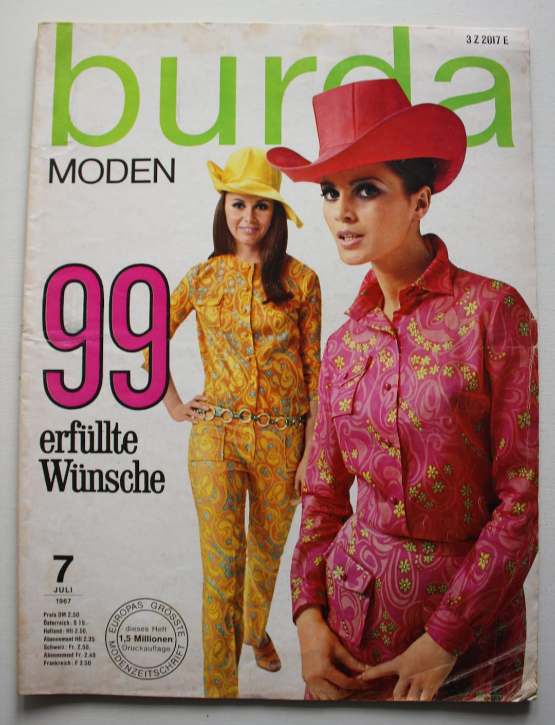 Burda Moden 7/ 1967 With Instructions, Cutting Sheets, Fashion Magazine, Fashion Magazine ...