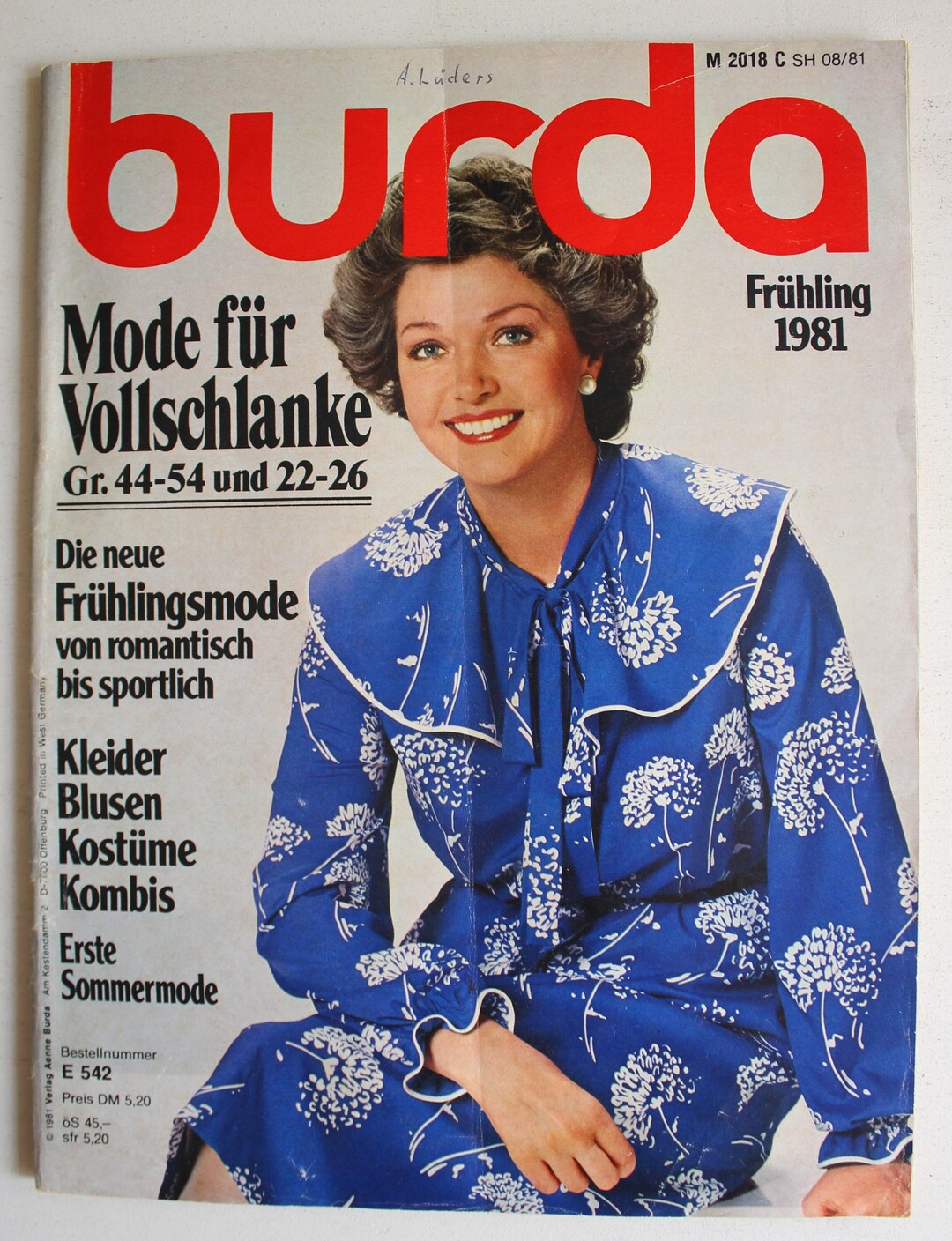 Mode Burda pour les instructions complètes du printemps 1981, feuille à ...