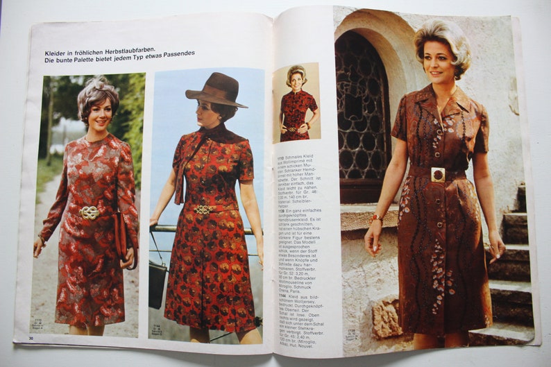 Burda Mode für Vollschlanke Herbst 1971 . Anleitungen - Etsy Österreich