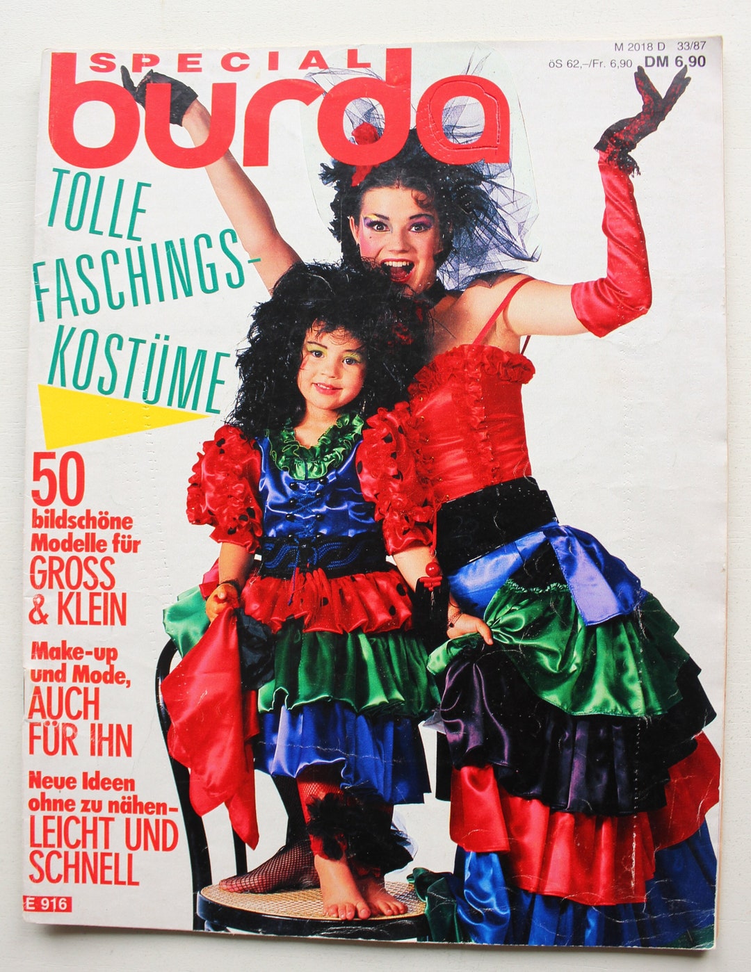 Burda Carnival 1987 Instructions, Cutting Sheets, Fashion Magazine, Fashion Magazine, Sewing ...