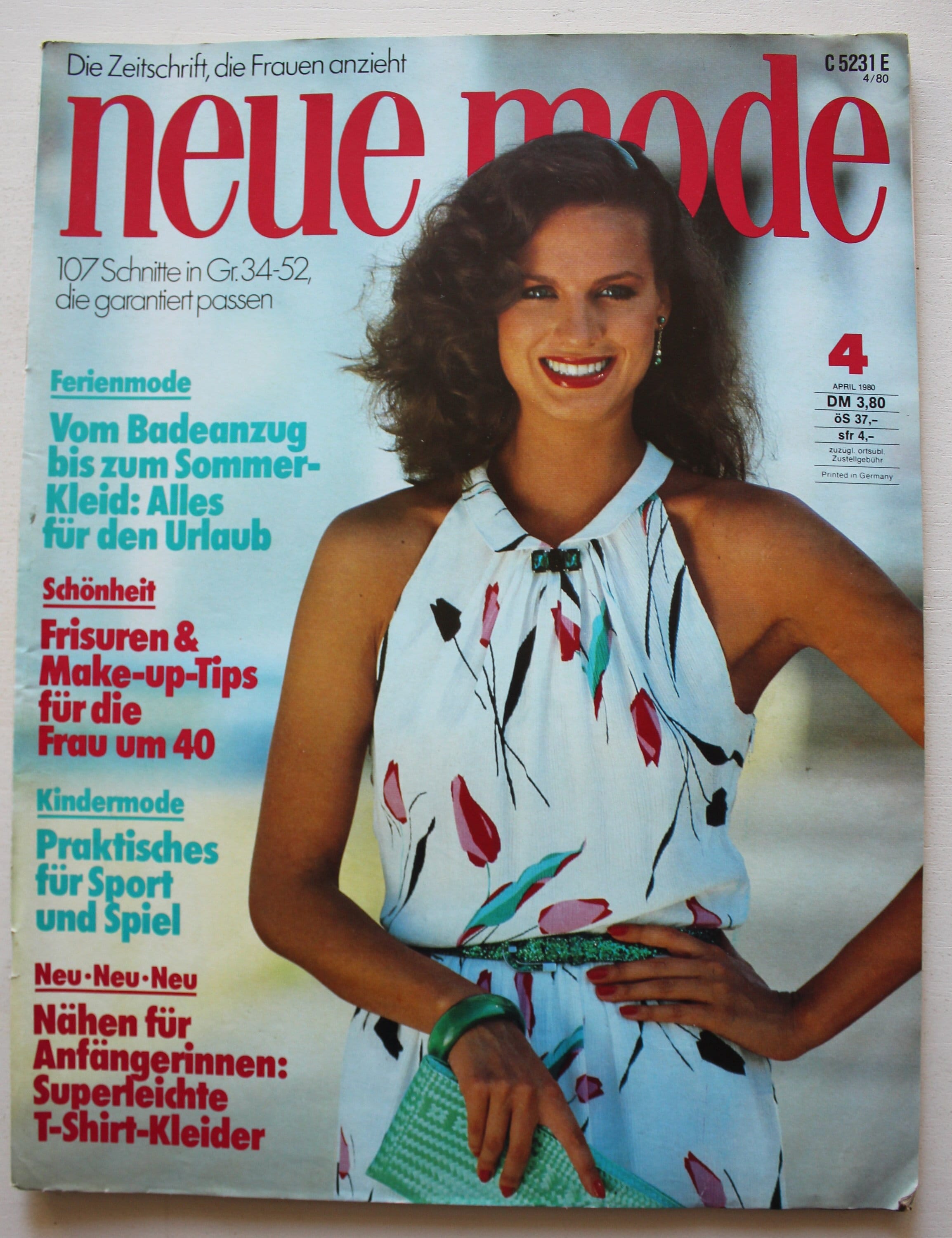 Neue Mode 4/ 1980 Work Supplement, Cutting Sheet, Fashion Magazine ...