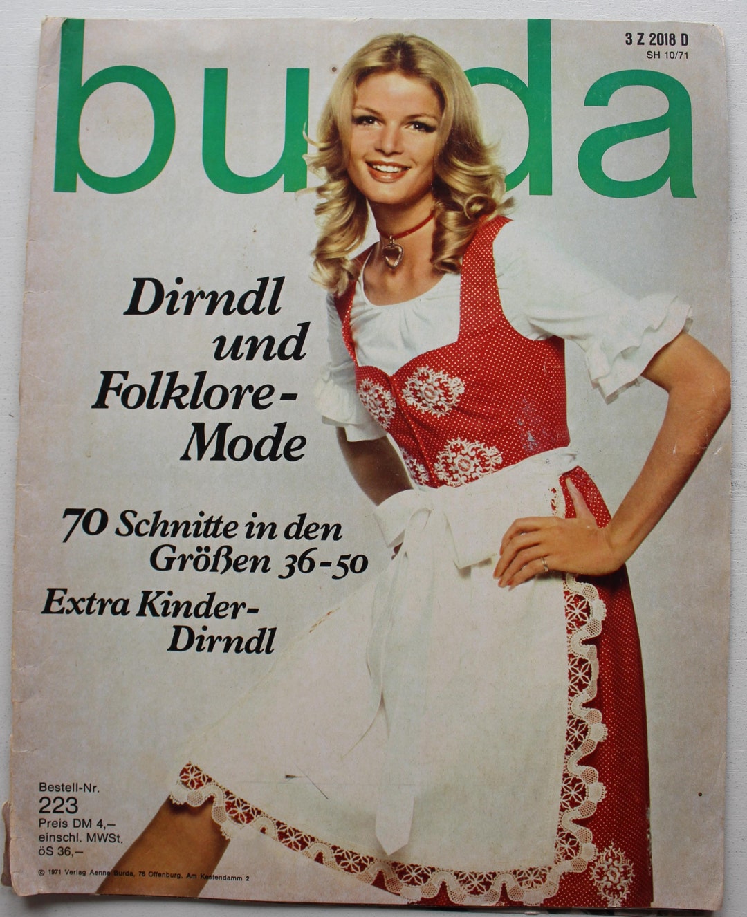 Burda Fashion in Traditional Style 1971 Instructions, Pattern Sheets, Traditional Fashion ...