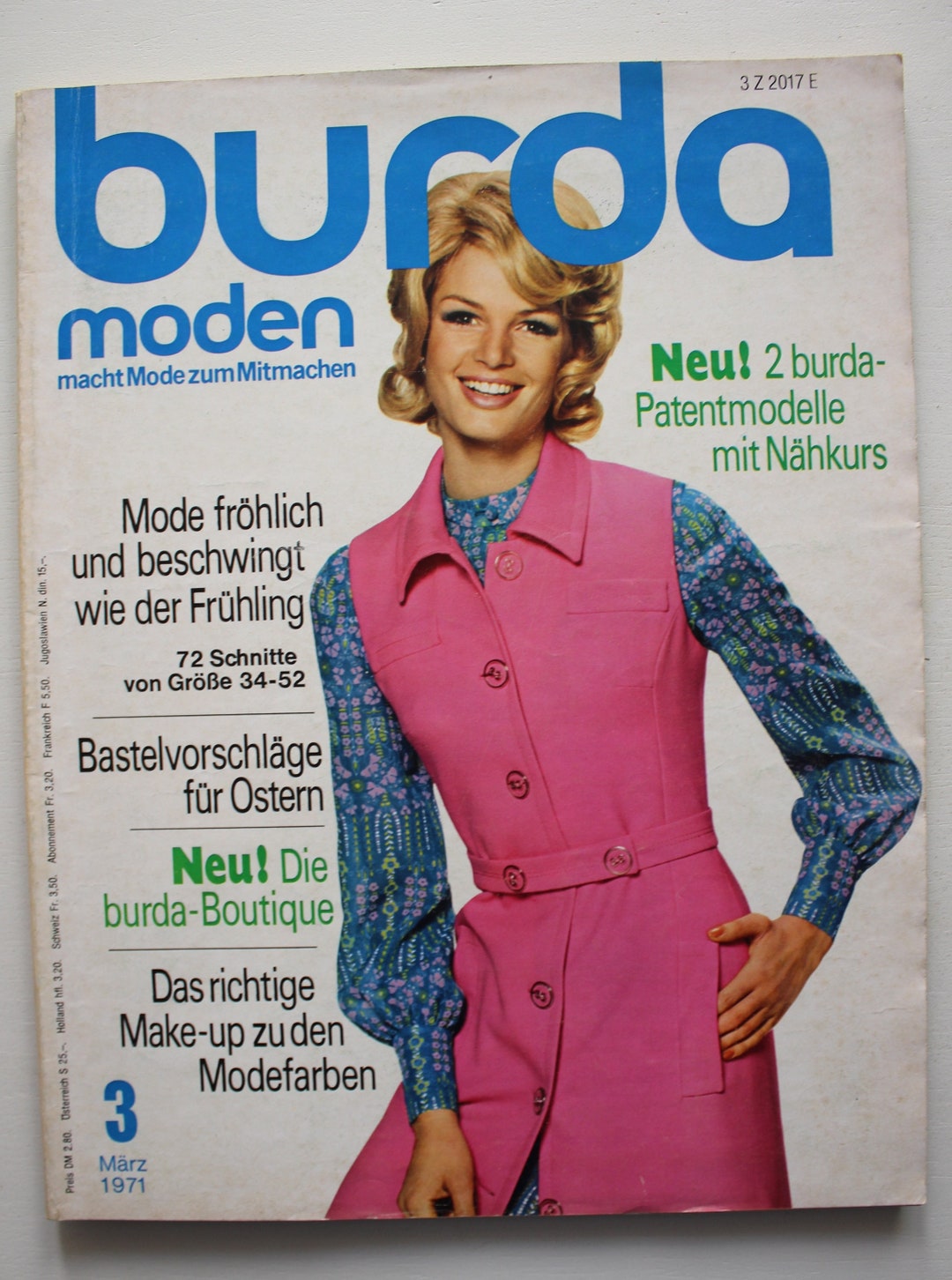 Burda Moden 3/ 1971 With Instructions, Cutting Sheets, Fashion Magazine, Fashion Magazine ...