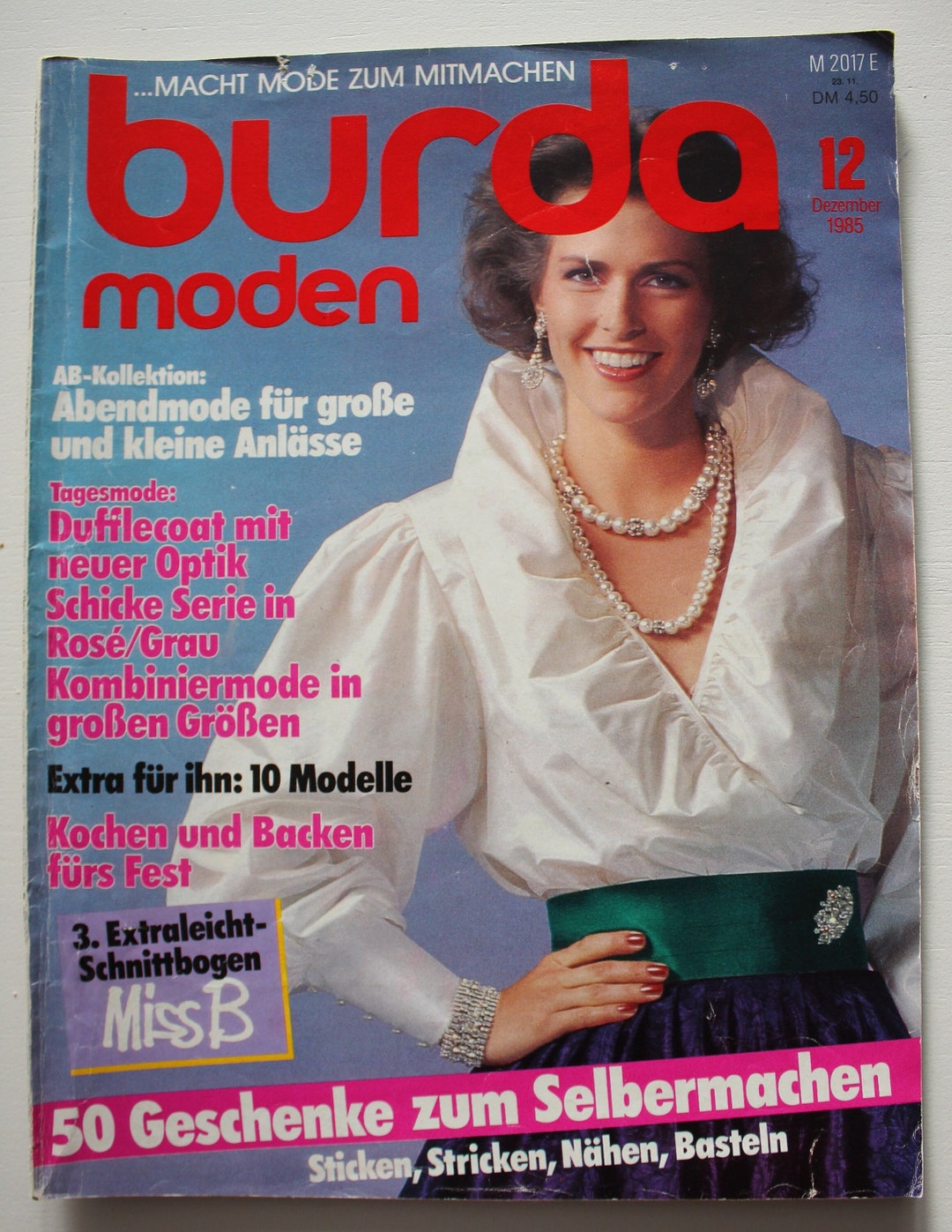 Burda Moden 12/ 1985 Instructions, Cutting Sheets, Fashion Magazine, Fashion Booklet, Sewing ...