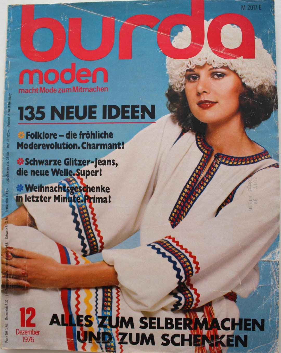 Burda Moden 12/ 1976 Instructions, Pattern Sheets, Fashion Magazine Patterns Fashion Magazine ...