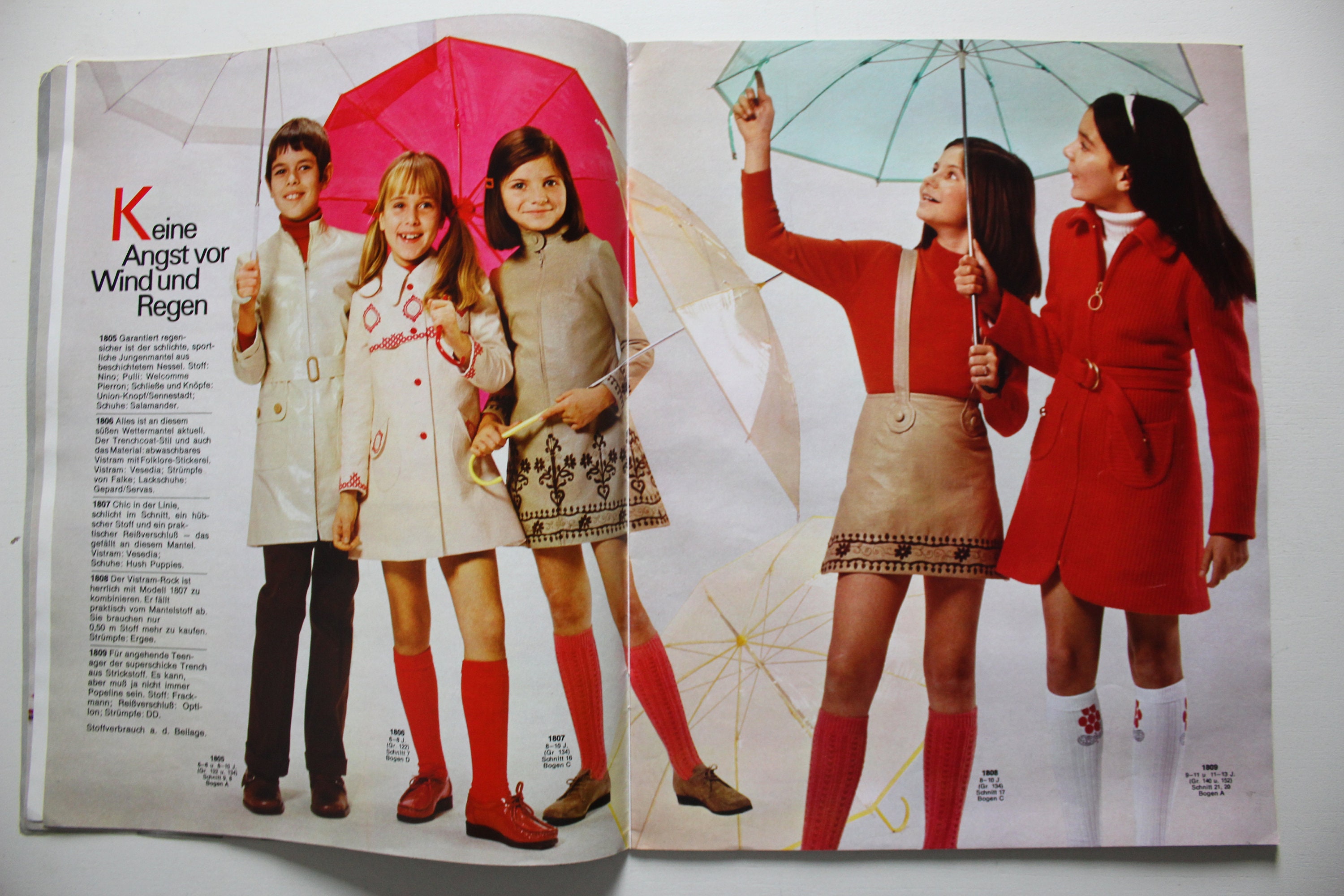 Burda School Children's Fashion 1970 Instructions, Pattern Sheets ...