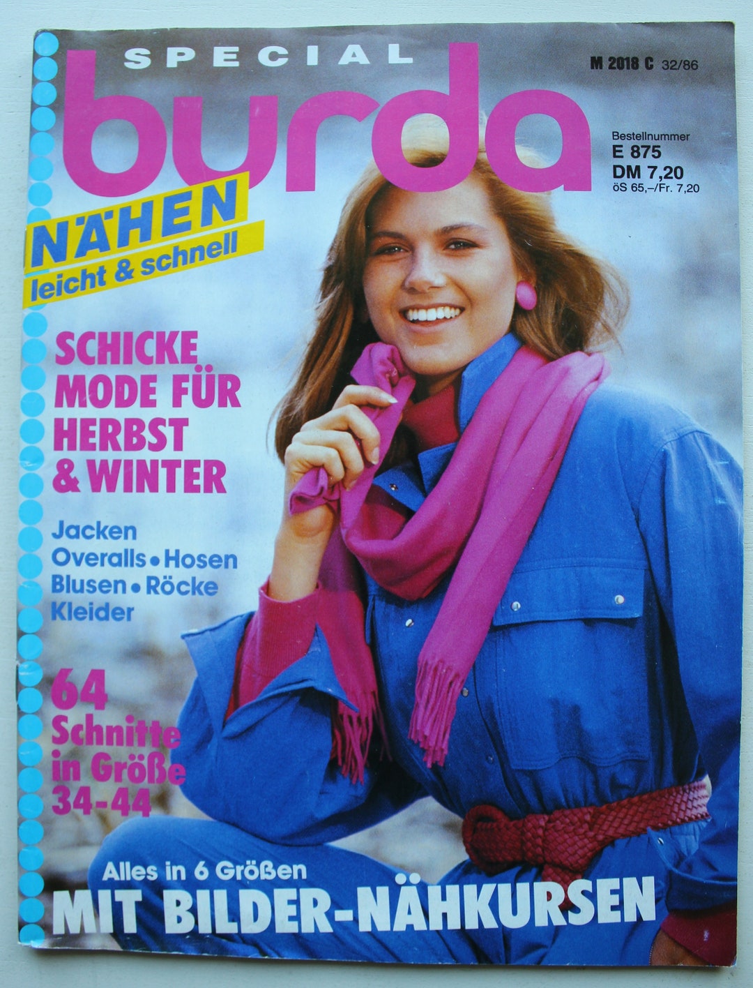 Burda Sewing Easy - Fast 1986 Instructions, Cut Sheets, Fashion Magazine, Fashion Magazine ...