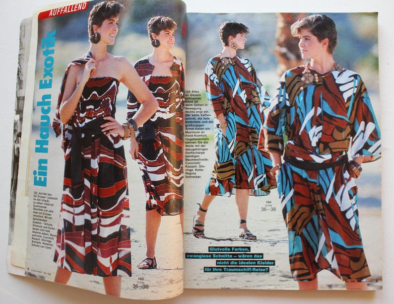 Burda Moden 5/ 1984 Instructions, Pattern Sheets Fashion Magazine Retro ...