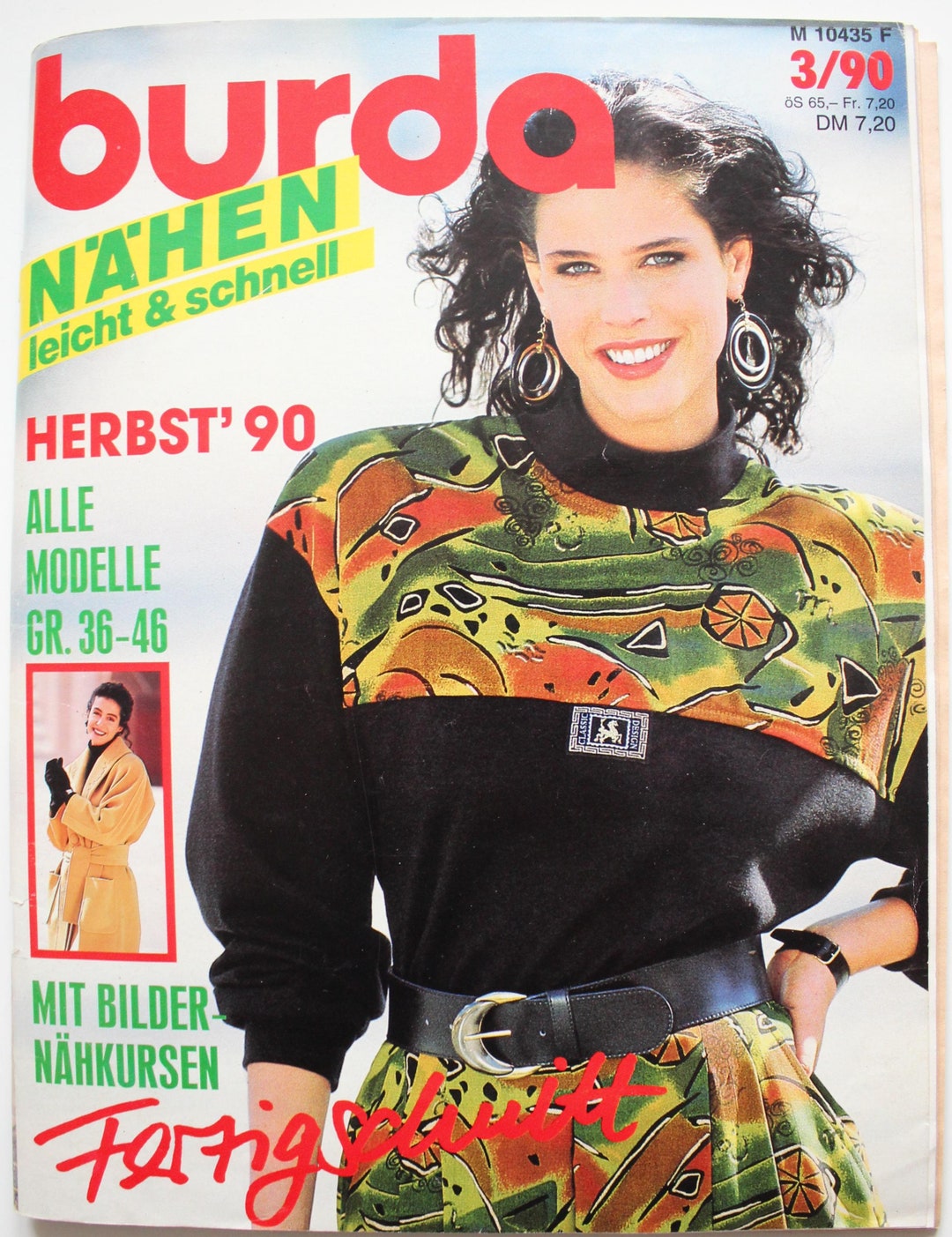 Burda Sewing Easy Fast 3/1990 Instructions Cutting Sheets Patterns ...