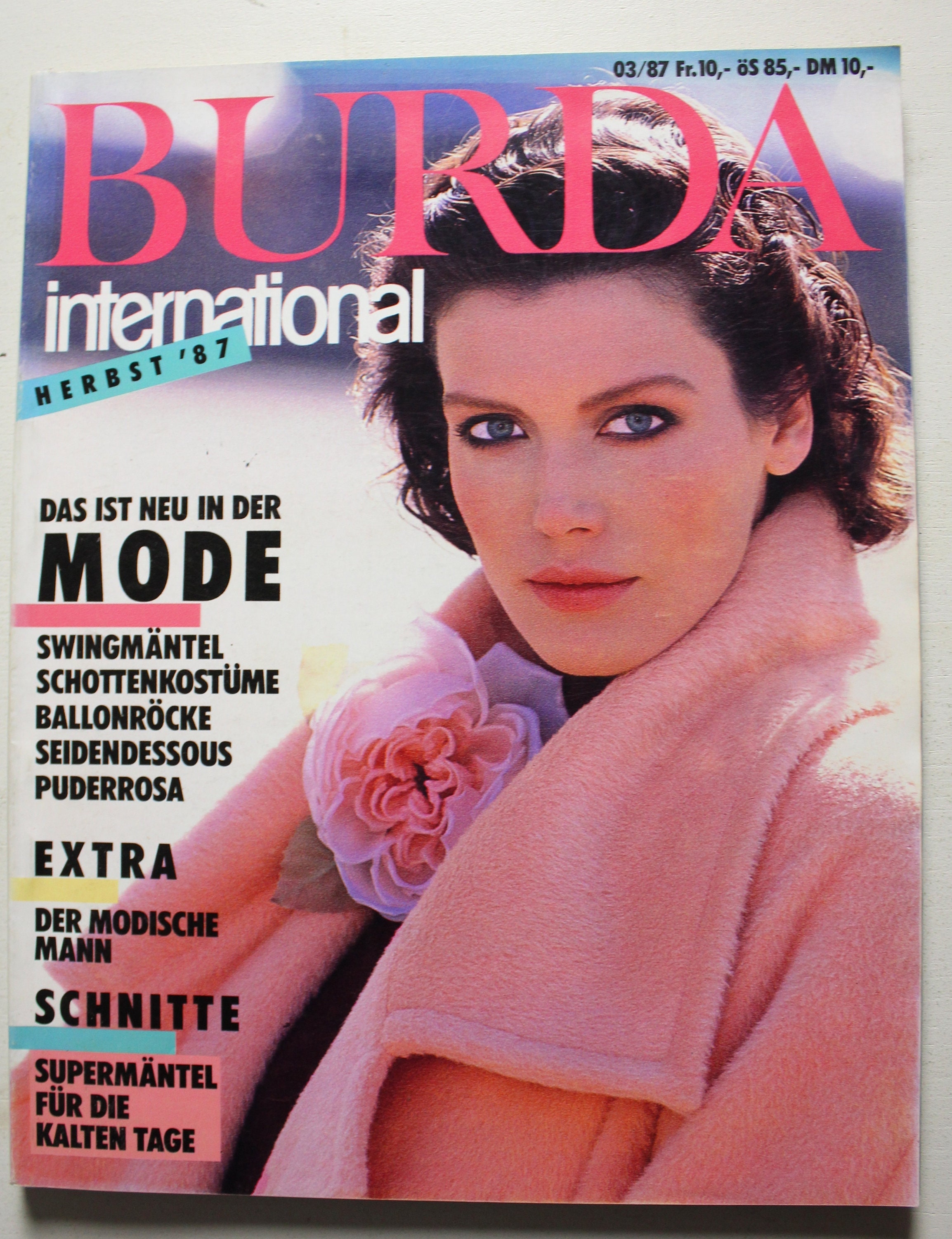 Burda International Autumn 1987 Pattern Sheet, Fashion Magazine Fashion Booklet Sewing Magazine ...