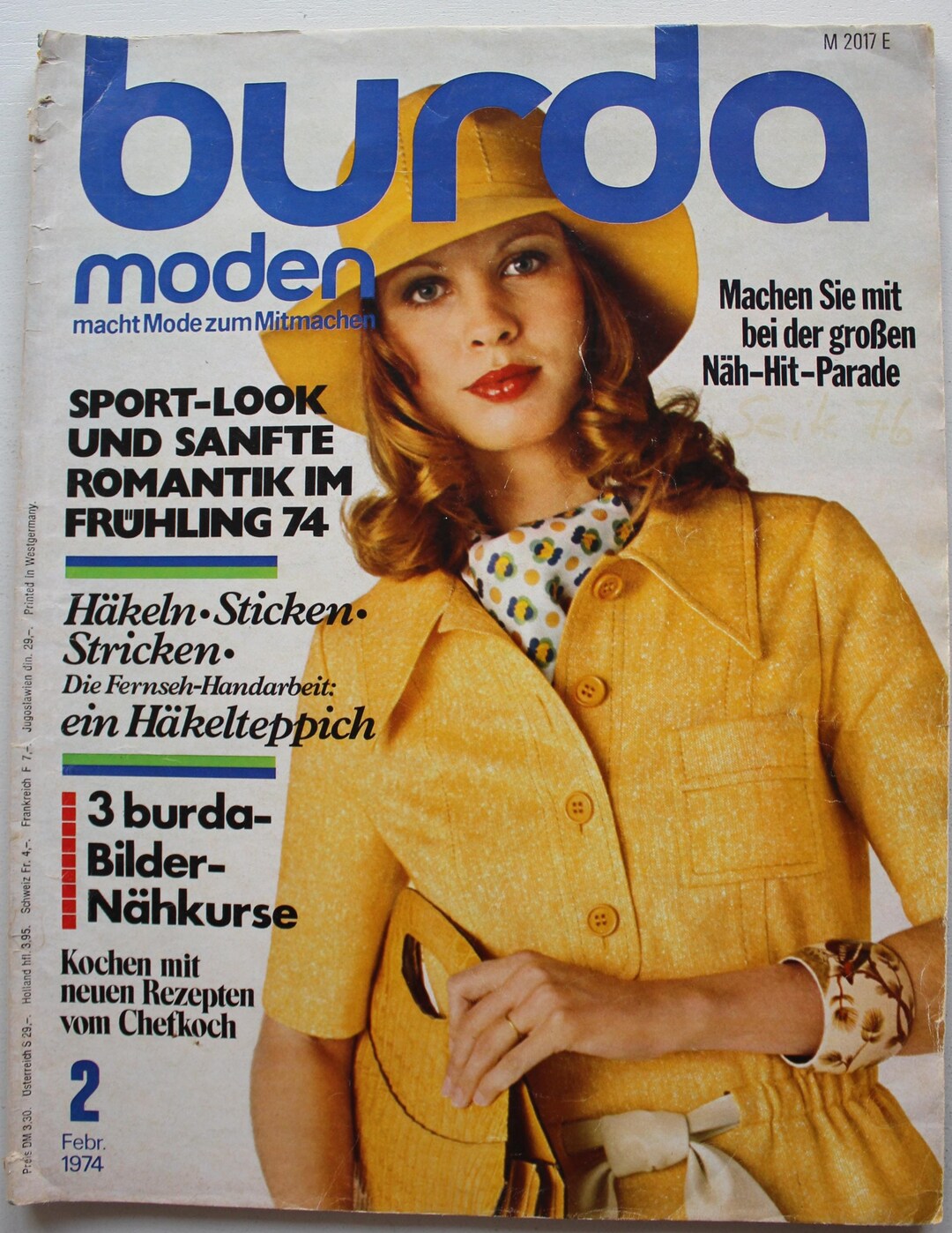 Burda Moden 2/ 1974 Instructions Cutting Sheets Fashion Magazine Patterns Fashion Magazine Retro ...